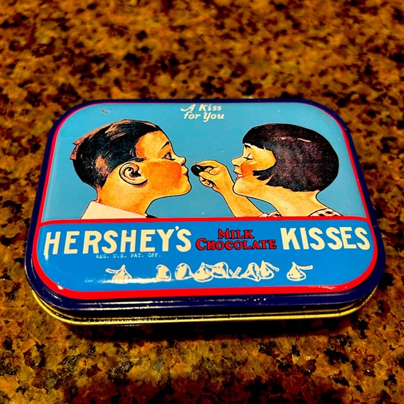 Accents | Vintage Hersheys Milk Chocolate Kisses Advertising Tin A Kiss ...